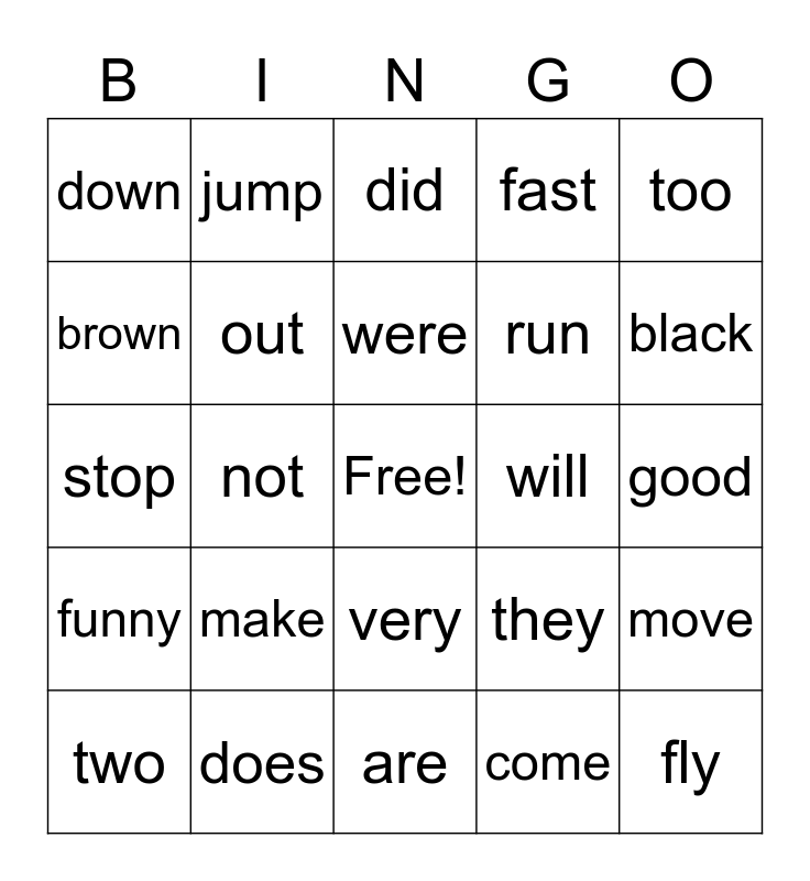Wonders Unit 1 Bingo Card