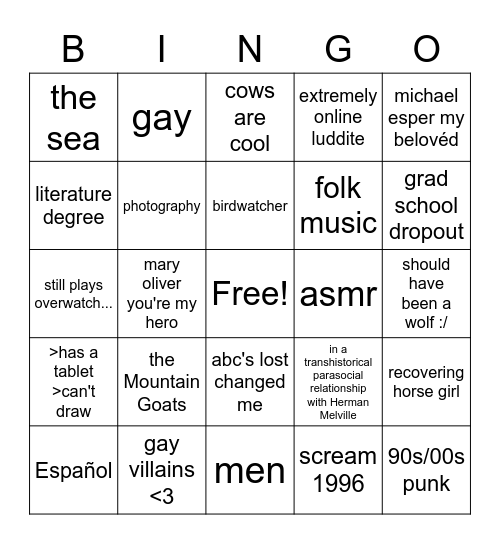 Billy Bingo Card