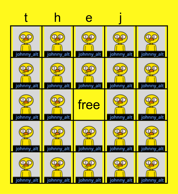 johnny_alt Bingo Card