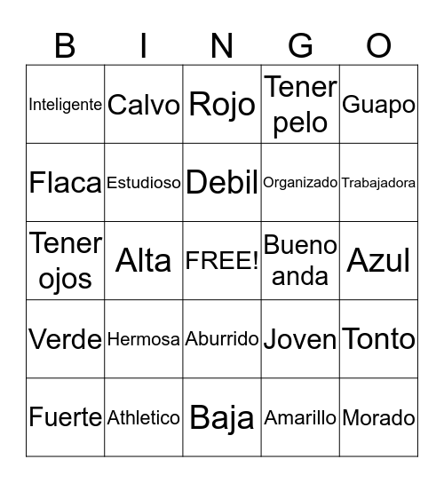 Looser Bingo Card