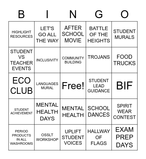 VOTE JJ BINGO Card