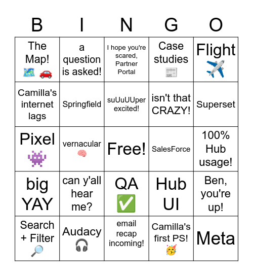 NeXt Product Sync! 5/4 Bingo Card