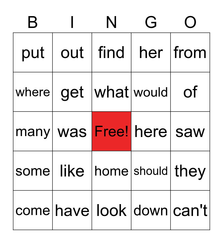 36-45 Bingo Card