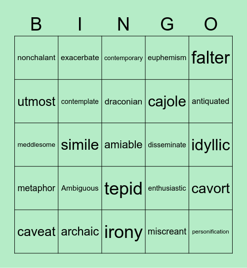 WOD 41-60 Bingo Card