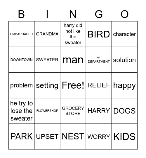 No Roses for HARRY! Bingo Card