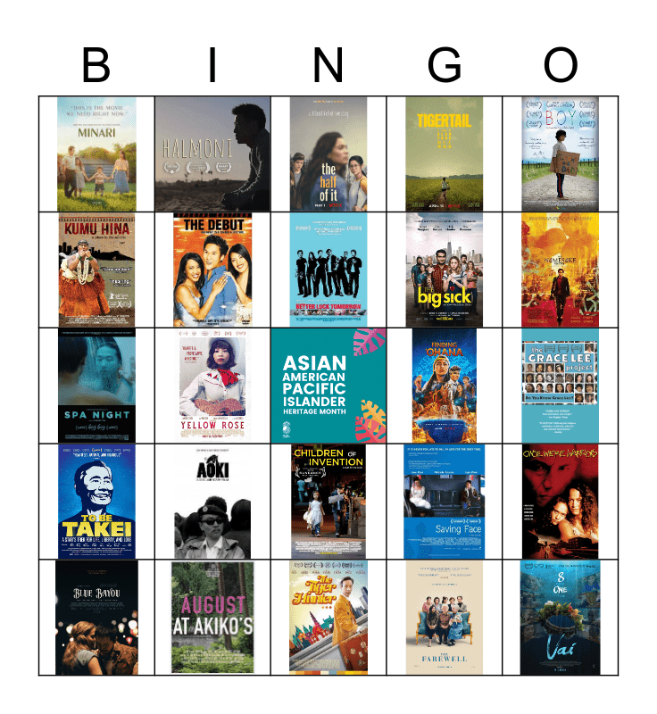 AAPI Films! Bingo Card