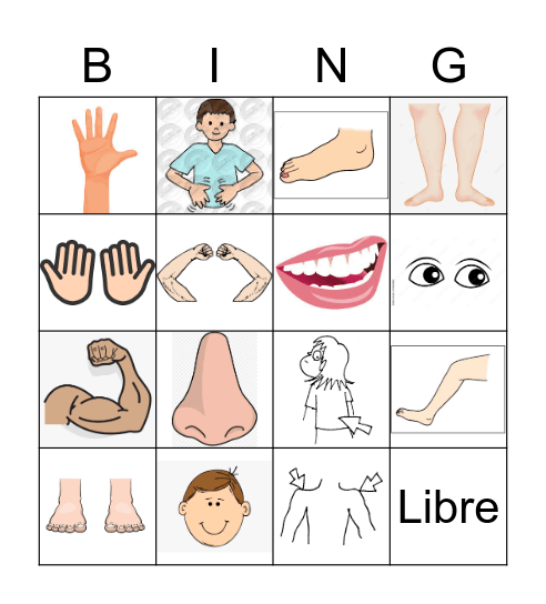 El cuerpo Bingo Card