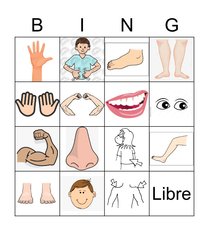 El cuerpo Bingo Card