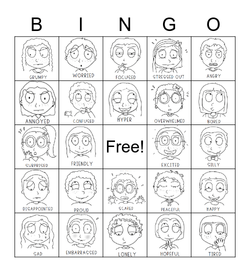 Feelings Bingo Card