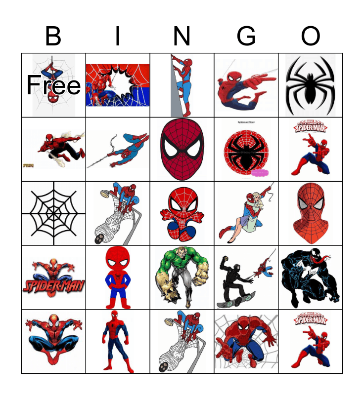 Spiderman Bingo Card
