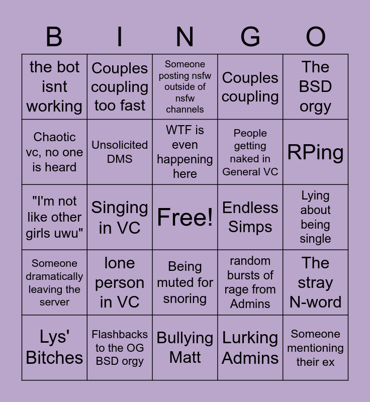 Behind Sealed Doors Bingo (FFF) Bingo Card
