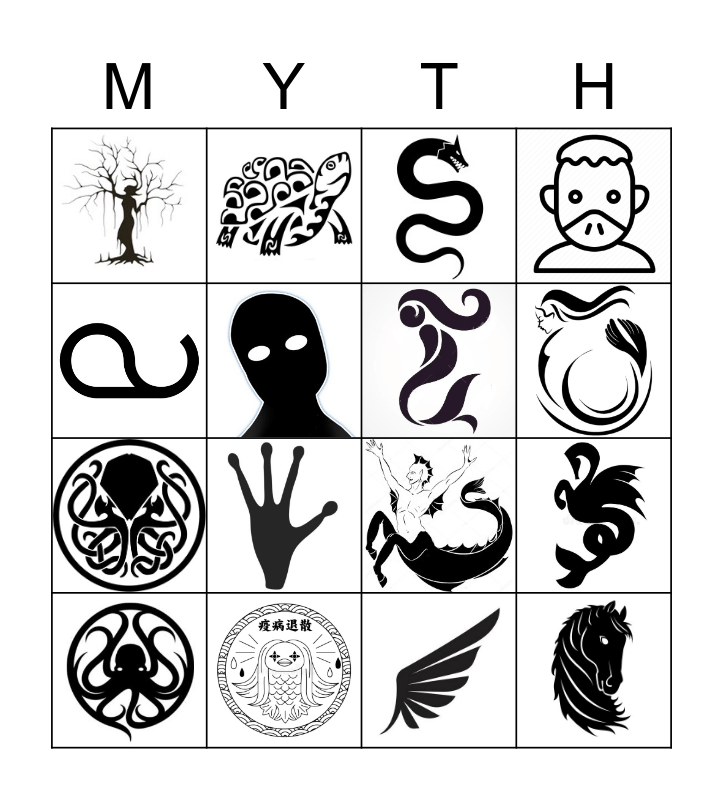 Mythological Sea Creatures Bingo Card