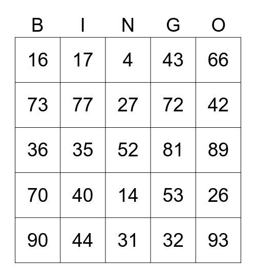 Student Prank Bingo Card