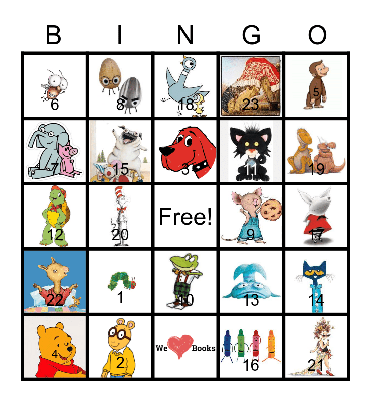 Book Character BINGO Card