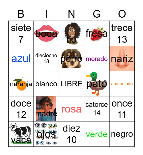 SPANISH REVIEW Bingo Card