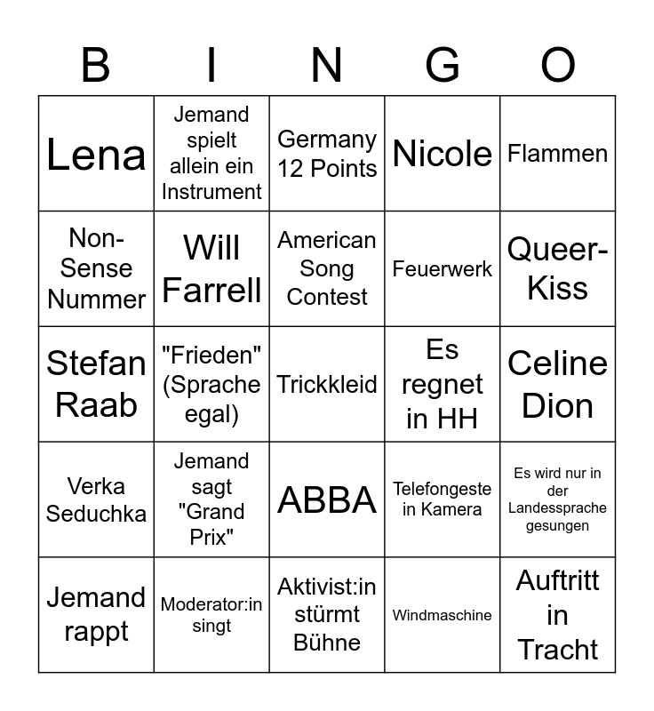 ESC BINGO Card