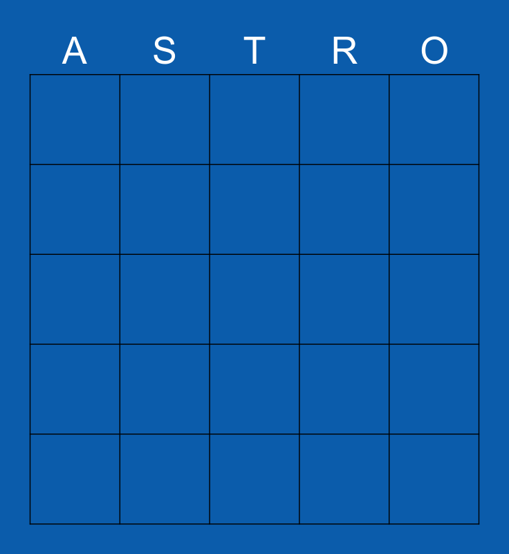 Summer of Astro V2 Bingo Card