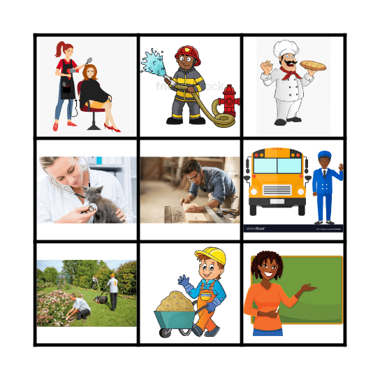 Les métiers Bingo Card