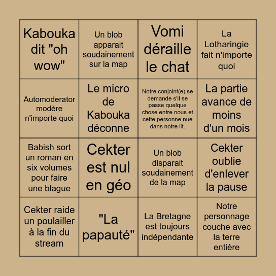 Le bug de l'an mille mega bingo Card