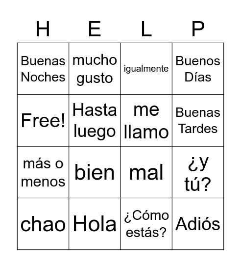 Intro Conversation Bingo Card