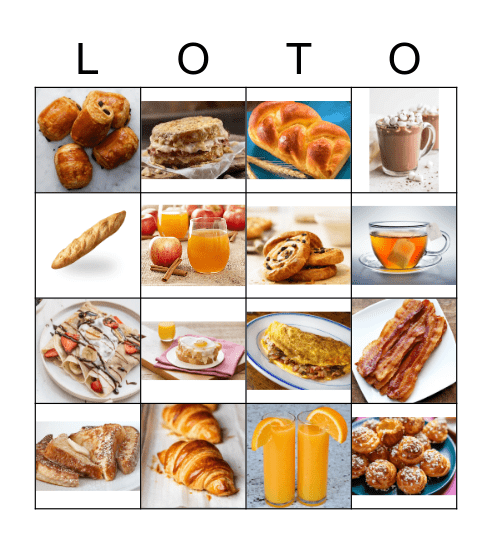 Le Petit Dejeuner Bingo Card