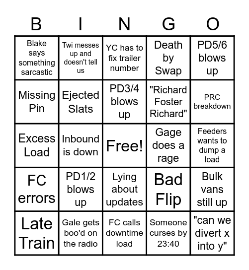 flow control bingo Card