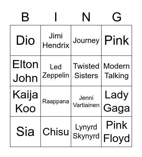MökkiBingo 1/1 Bingo Card
