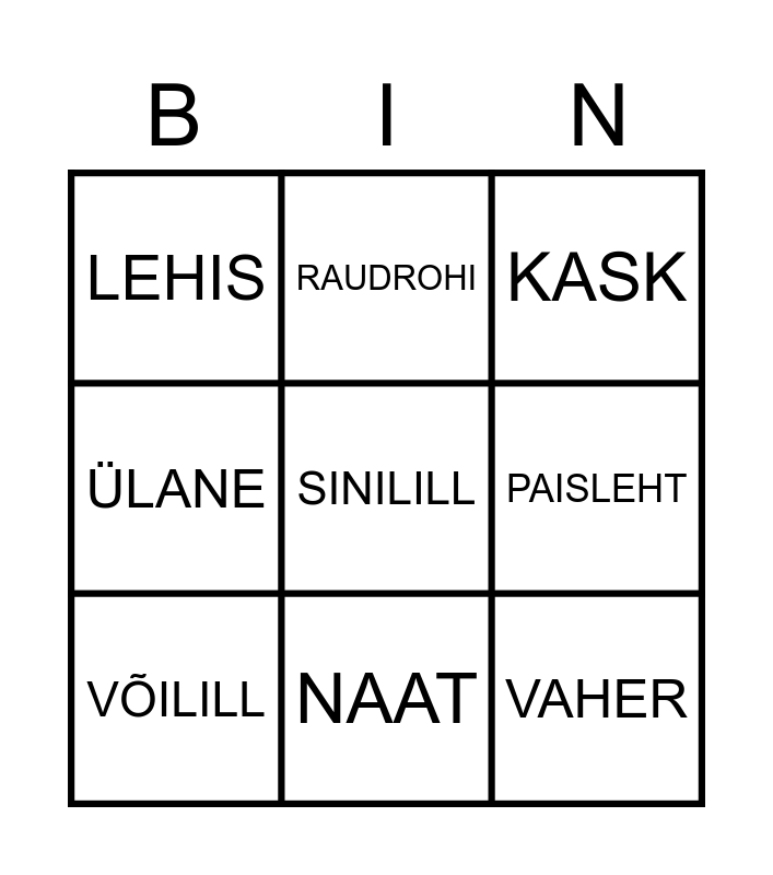 Kevade märgid Bingo Card