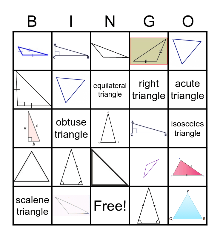 Triangle Bingo Card