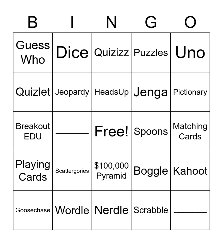Describe a Way You Use This Game in Class Bingo Card