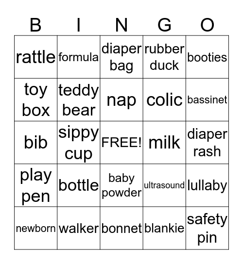 BABY BINGO Card