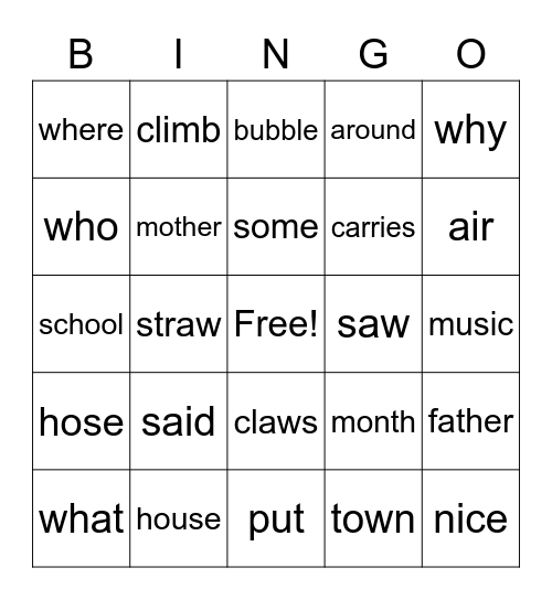 wonders2 Bingo Card