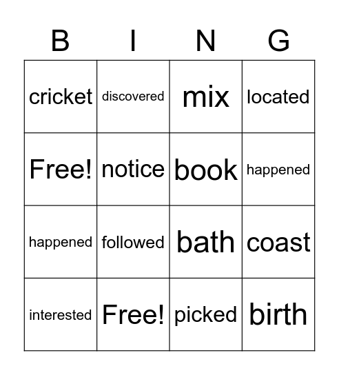 Pronunciation Bingo (/d/ sound ) Bingo Card