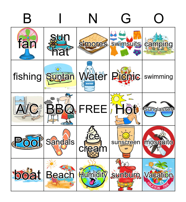 SUMMERTIME Bingo Card