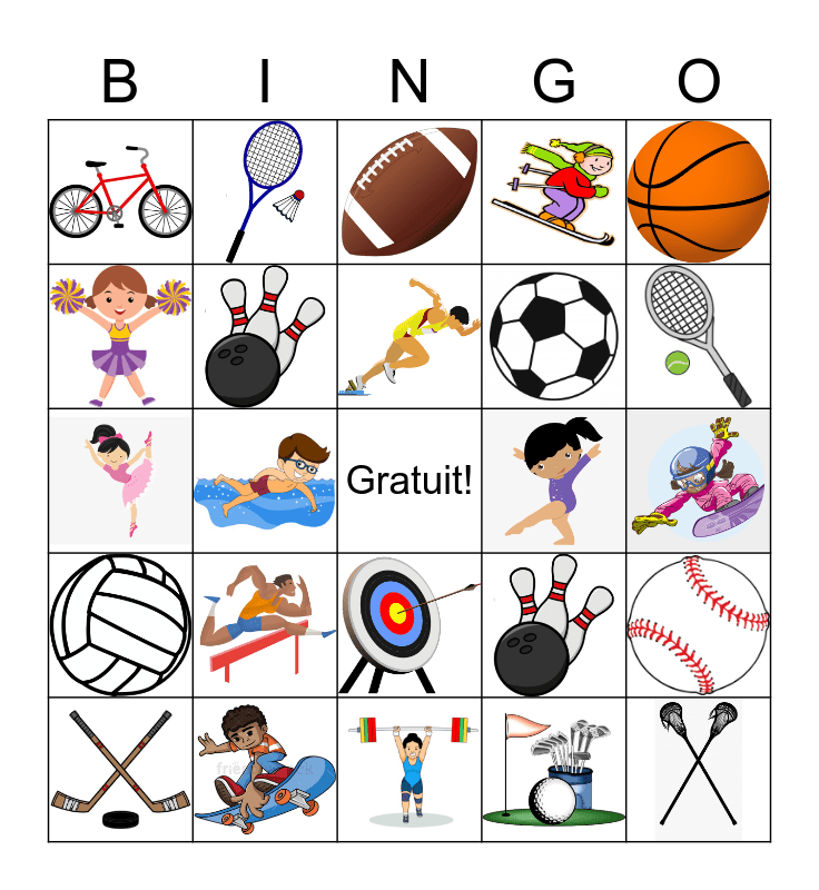 Les Sports Bingo Card