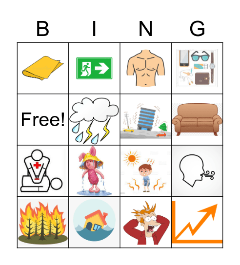 Natural Disasters Bingo Card