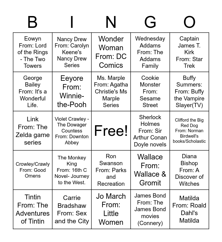 KRS Bingo Card