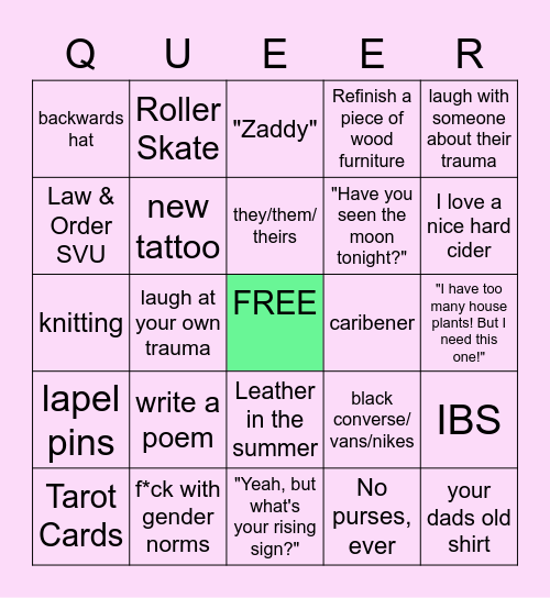 Queer Femmes Bingo Card