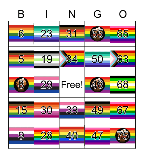 HAPPY LGBTQIA+ PRIDE MONTH Bingo Card