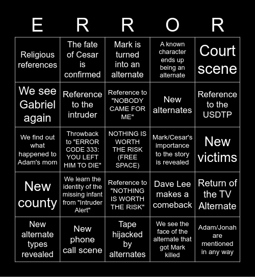 MANDELA CATALOGUE BINGO Card