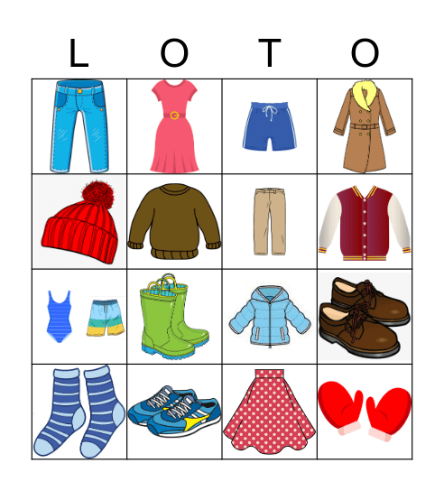 Les Vêtements Bingo Card