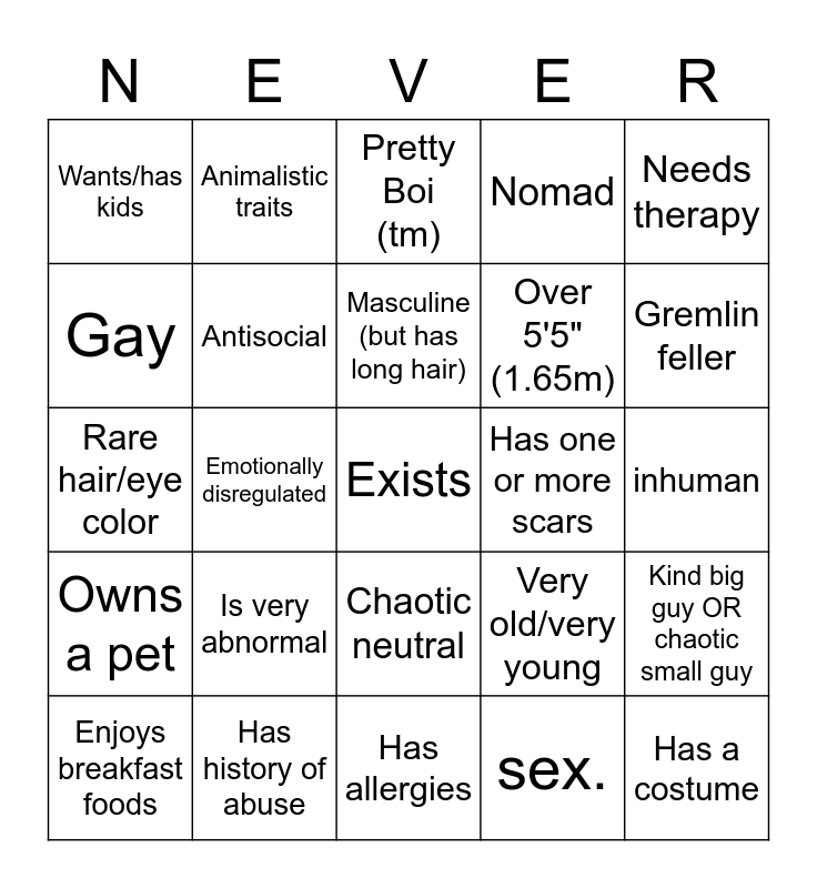 Z z z z z z z Bingo Card