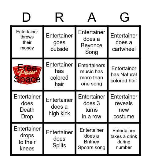 Drag Bingo Card