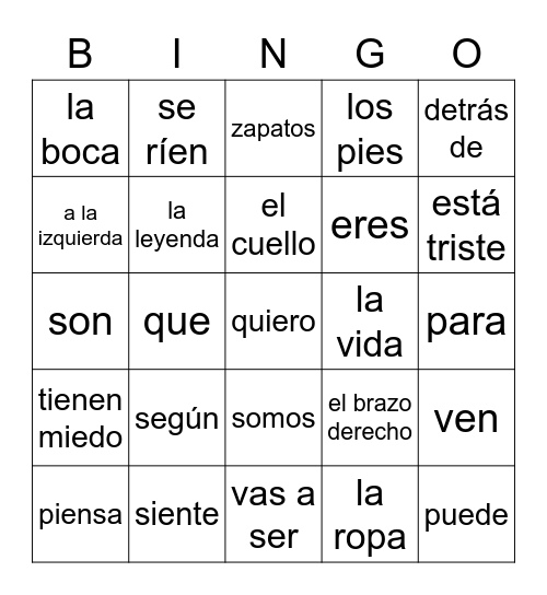 Piratas 4-6 Bingo Card