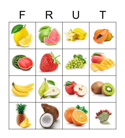 Las Frutas Bingo Card