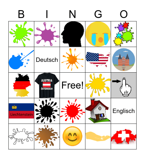 German Conversation, 1 Bingo Card