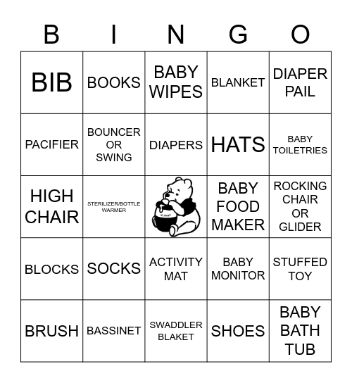 BABY SHOWER BINGO Card