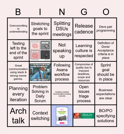Retrospective Bingo Card