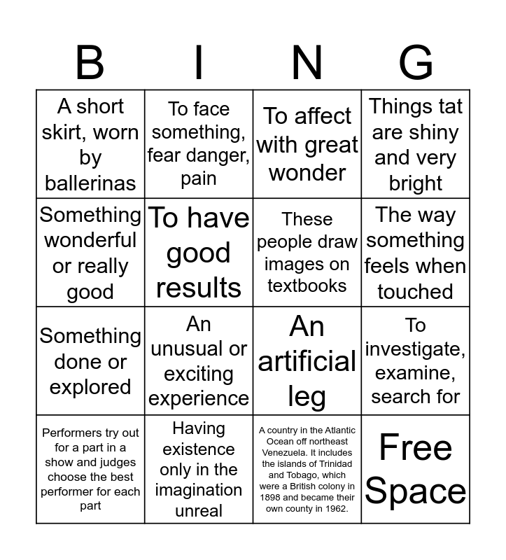 Amazing Grace Bingo Card