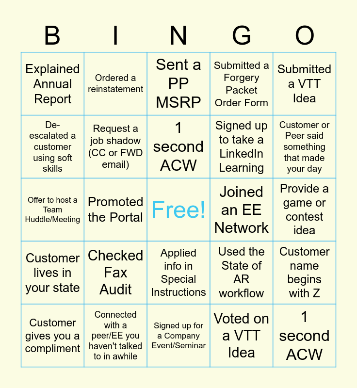 BOSS BINGO! Bingo Card